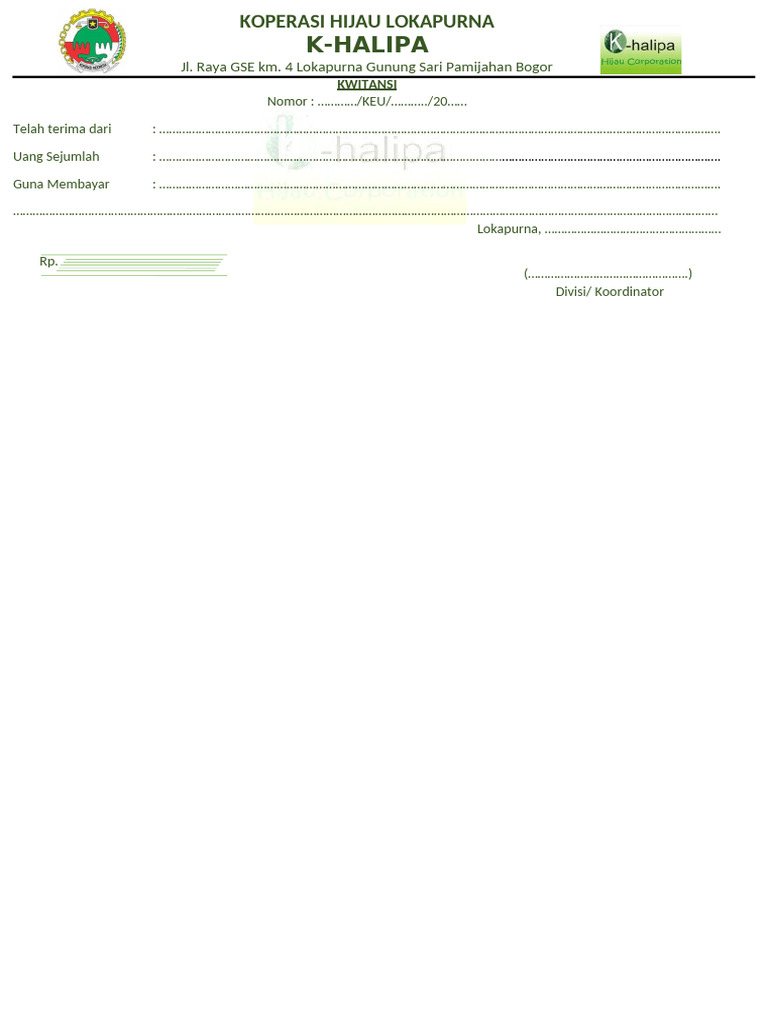 Kwitansi K-Halipa | PDF