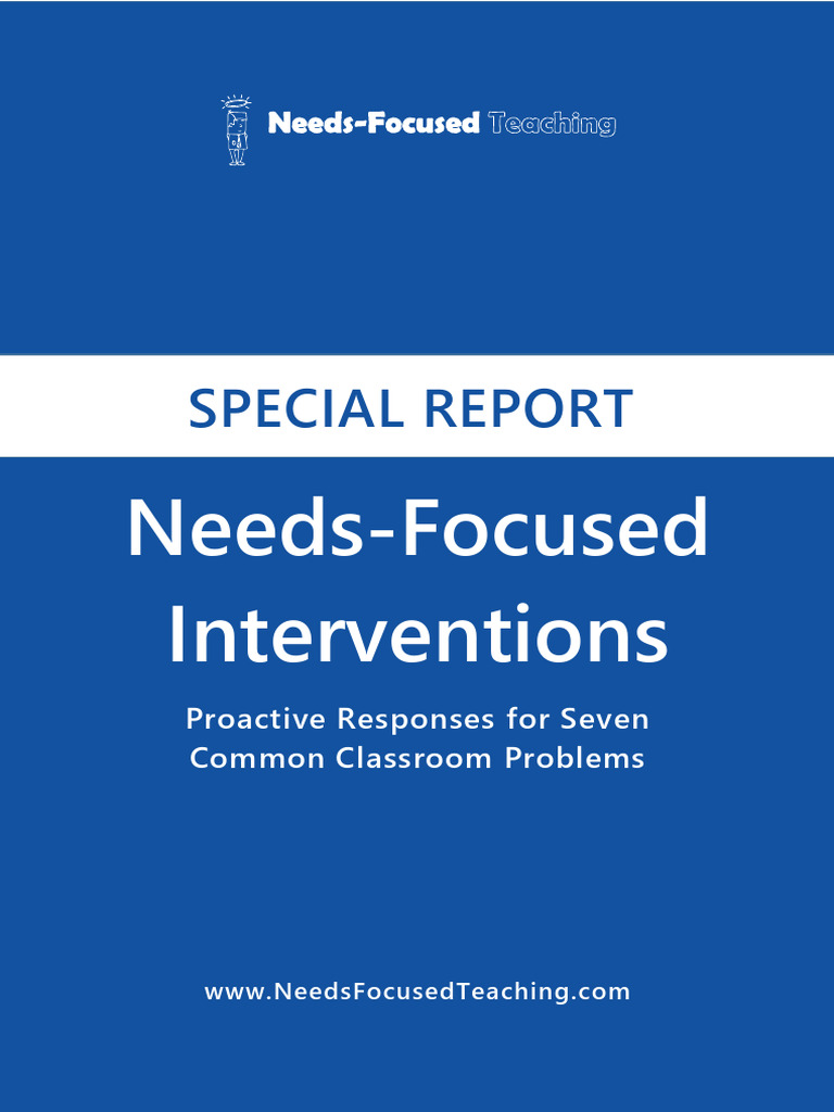 Needs Focused Interventions | PDF | Self Esteem | Teachers