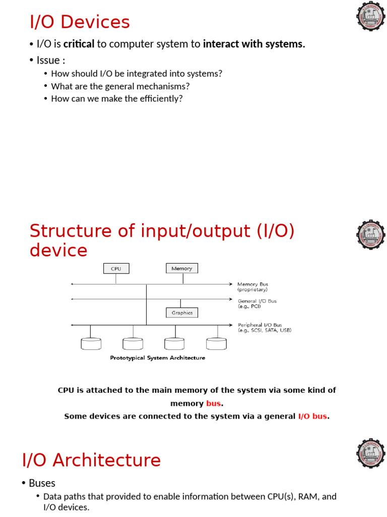 I/O Devices: Critical Interact With Systems | PDF | Input/Output ...