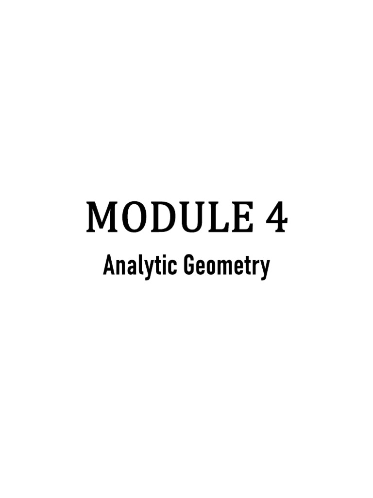 MODULE 4 - Analytic Geometry | PDF