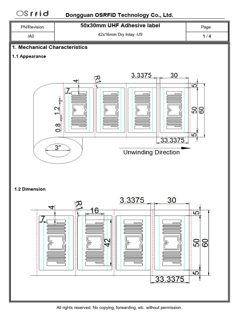 UHF Adhesive Label Specs & Guide | PDF | Electrical Engineering