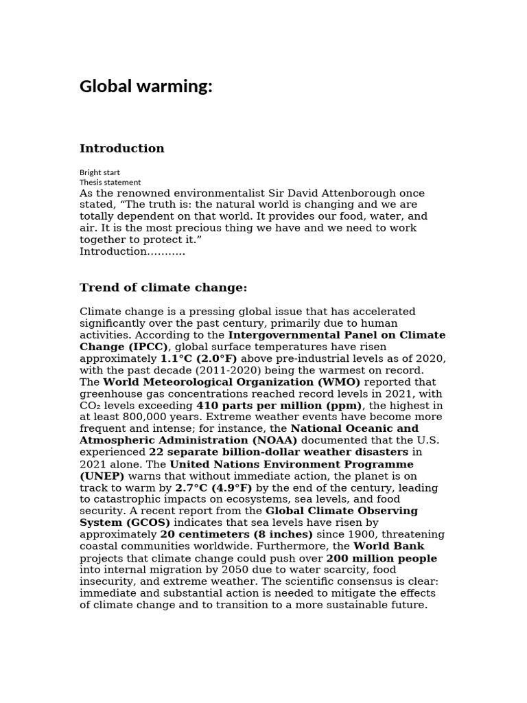 Global warming | PDF | Climate Change | Climate Change Mitigation