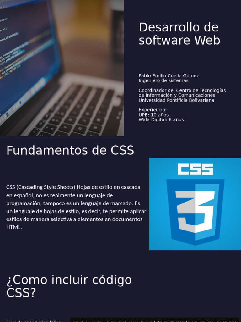 Presentación - Fundamentos de CSS-1 | PDF | HTML | Programación de computadoras