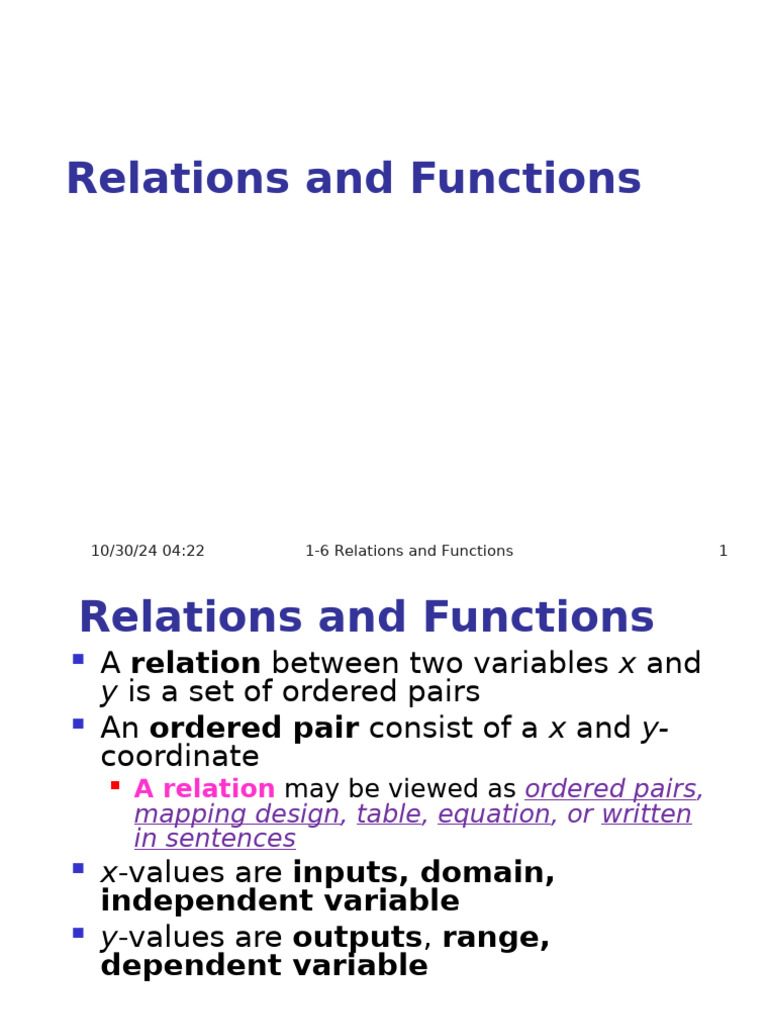 Understanding Relations and Functions | PDF | Function (Mathematics ...