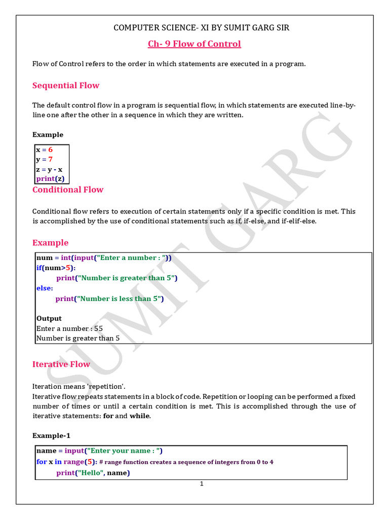 Python Flow Control: Concepts & Examples | PDF | Control Flow | Iteration