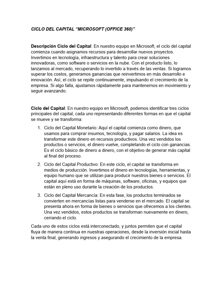 MICROSOFT | PDF | Microsoft | Capital (economía)