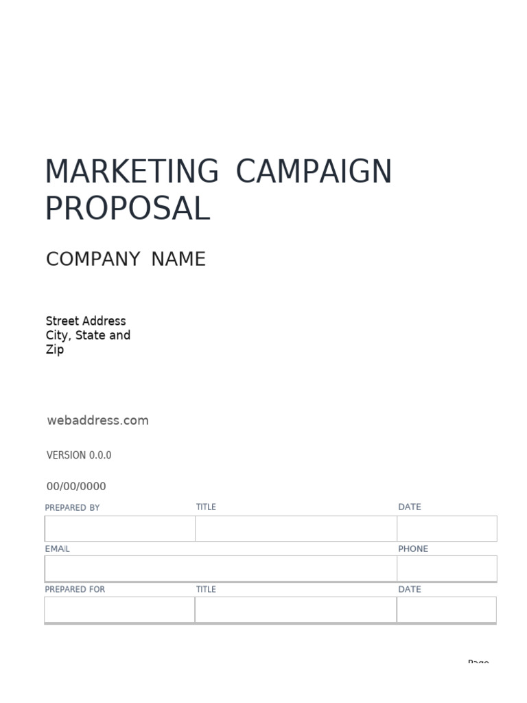 Marketing Campaign Proposal Template | PDF | Information