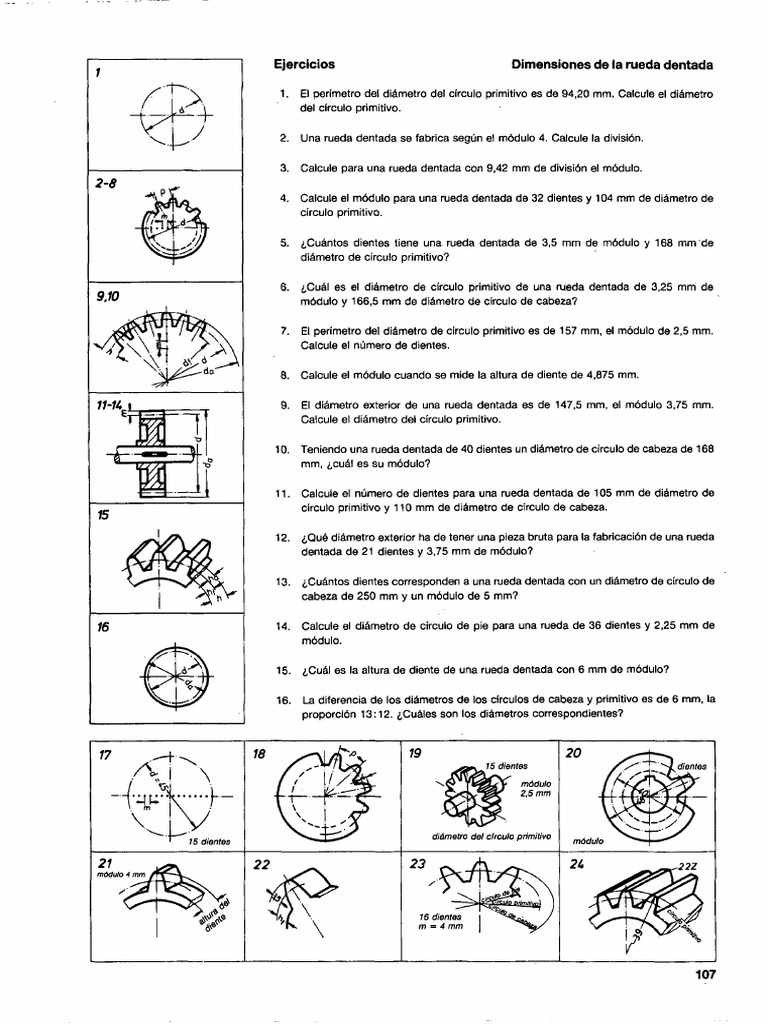 Ejercicios - Engranajes | PDF