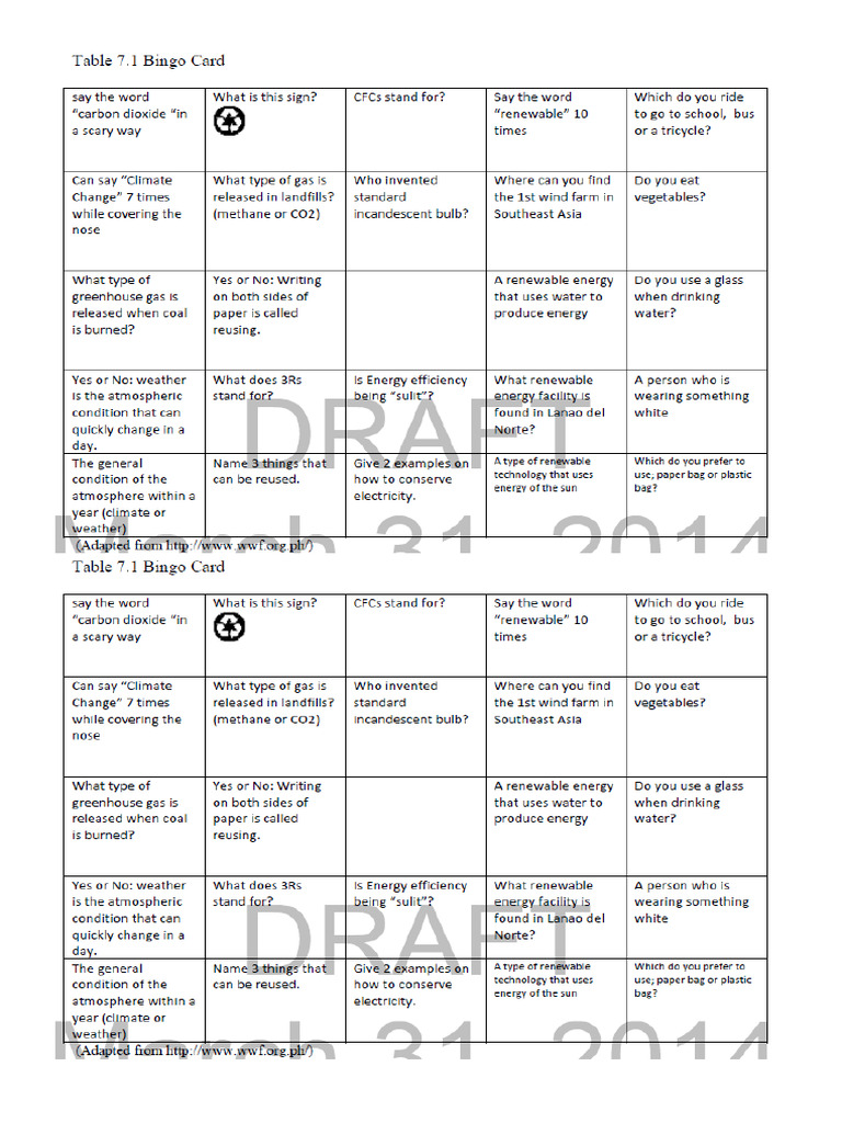 Bingo Card | PDF