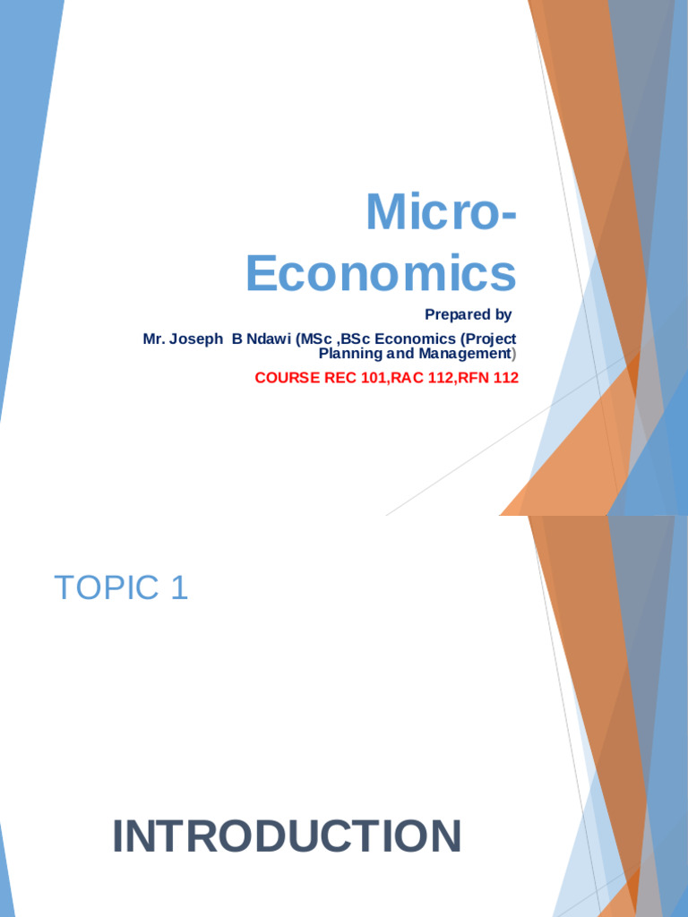 Micro - Economics Notes, RUCO, REC 101, BBA1 | PDF | Utility | Economics