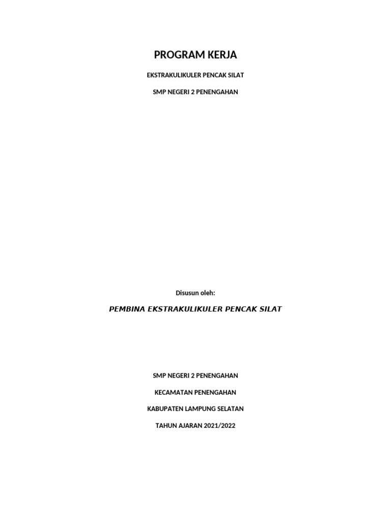 Program Kerja Pencak Silat | PDF | Seni | Sains & Matematika