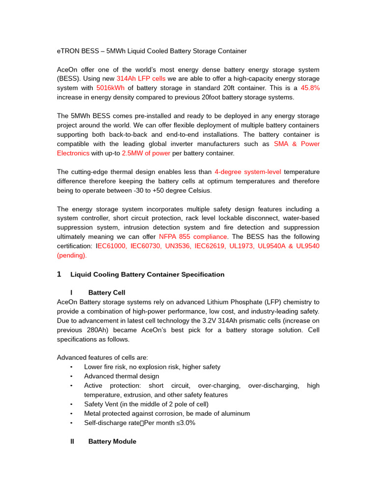 eTRON BESS | PDF | Fire Sprinkler System | Liquids