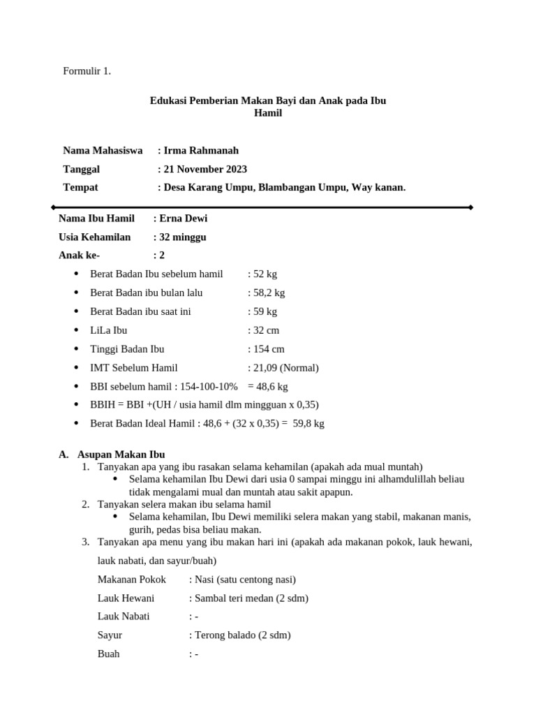 Laporan Bumil November | PDF