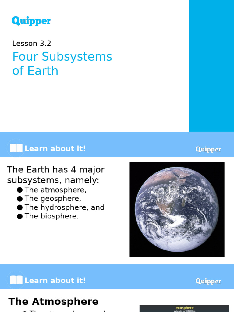 Four Subsystems of Earth | PDF | Travel | Home & Garden