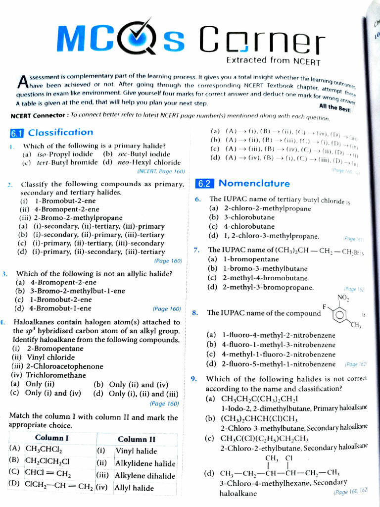Haloalkanes & Haloarenes MCQ | PDF | Ether | Alkene