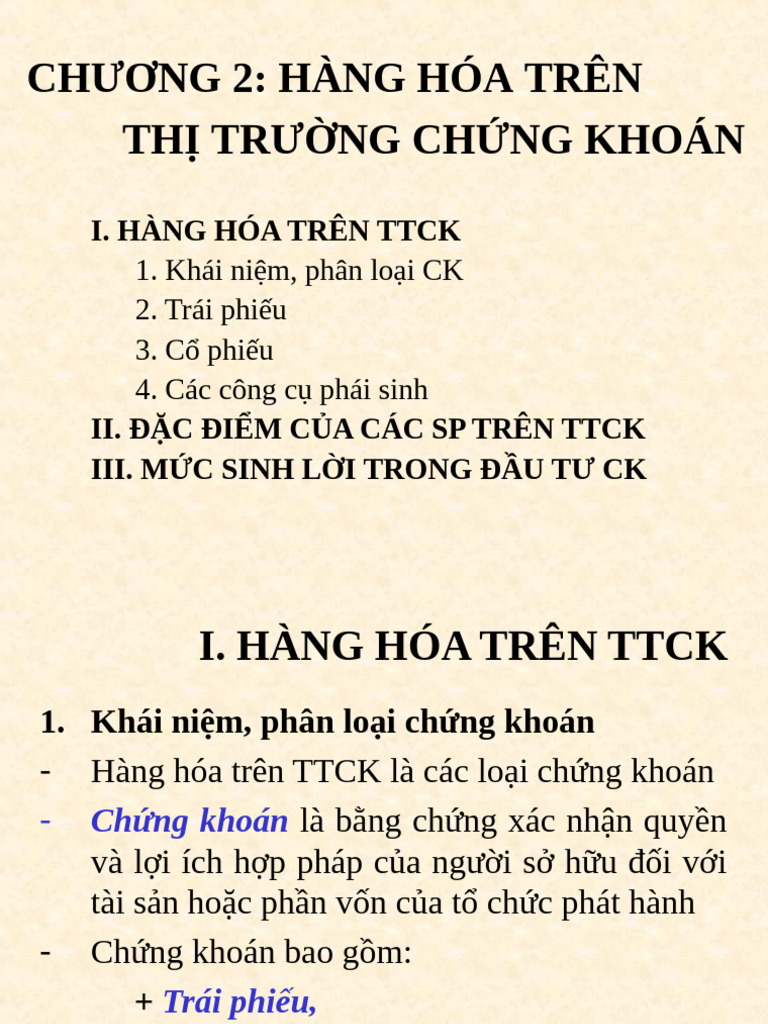 Chuyen de 2 - Hang Hoa Tren TTCK | PDF