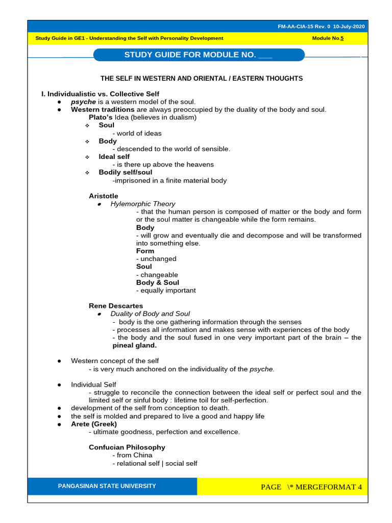 GE1 Module 5 Eastern Western Thought | PDF | Soul | Noble Eightfold Path