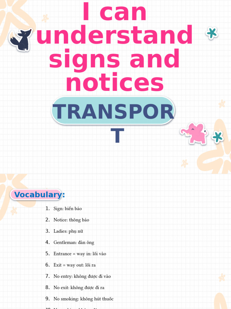 Transport - Signs and Notices | PDF