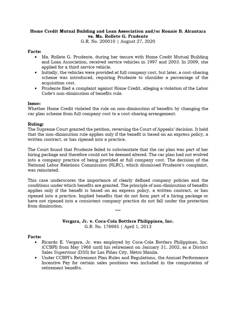 Labor Case Digests September 9 | PDF | Collective Agreement | Employment