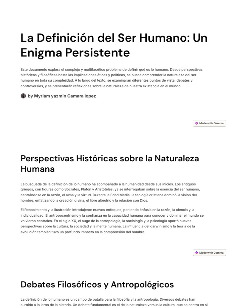 La Definicion Del Ser Humano Un Enigma Persistente | PDF | Moralidad ...