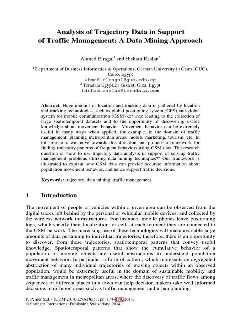 Analysis of Trajectory Data in Support of Traffic Management A Data Mining Approach - 2014 ...