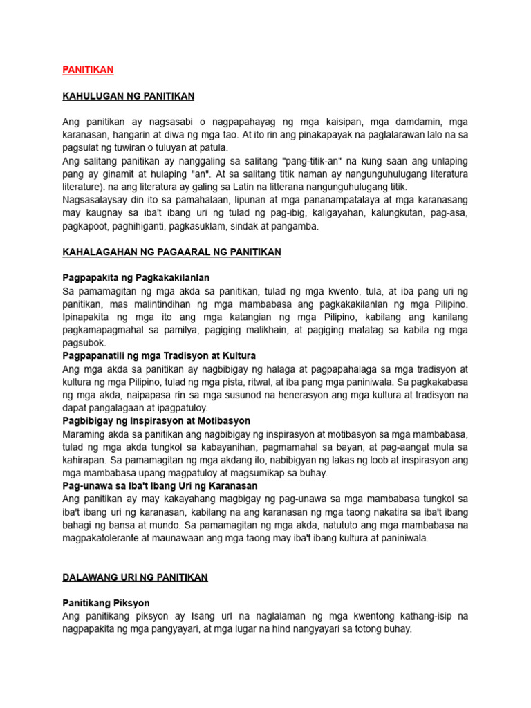 PANITIKAN | PDF