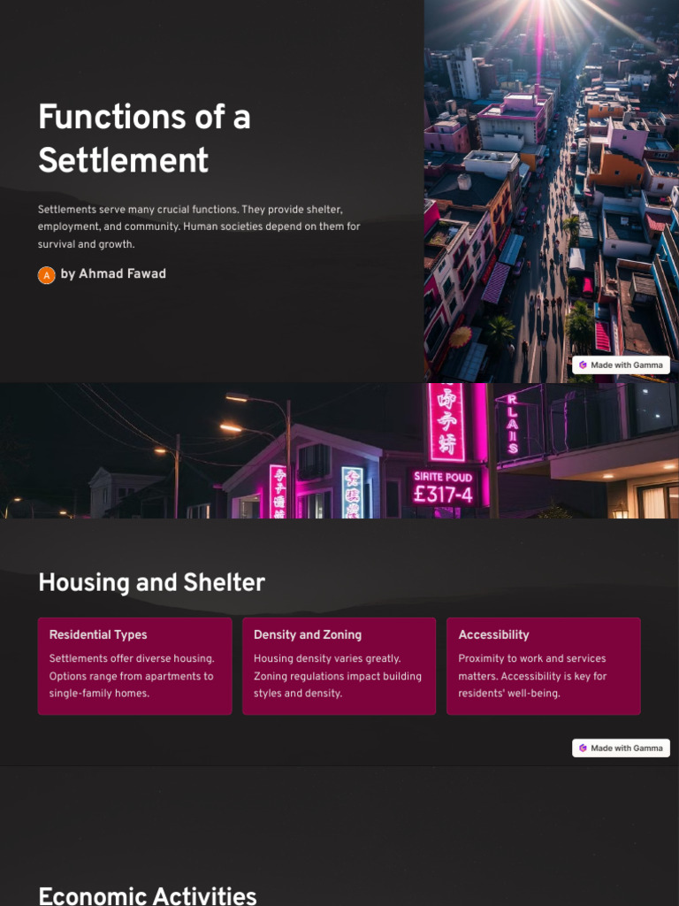 Functions of A Settlement by Ahmad Fawad | PDF | Social Science