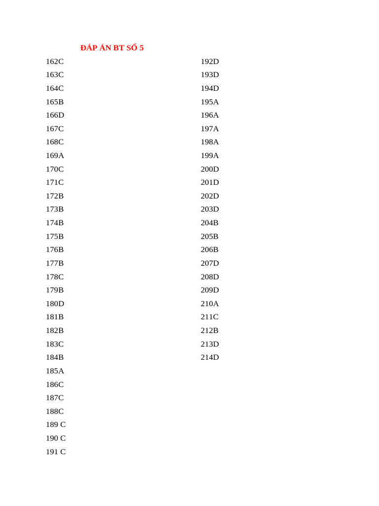 Đáp án BTTN số 5 | PDF