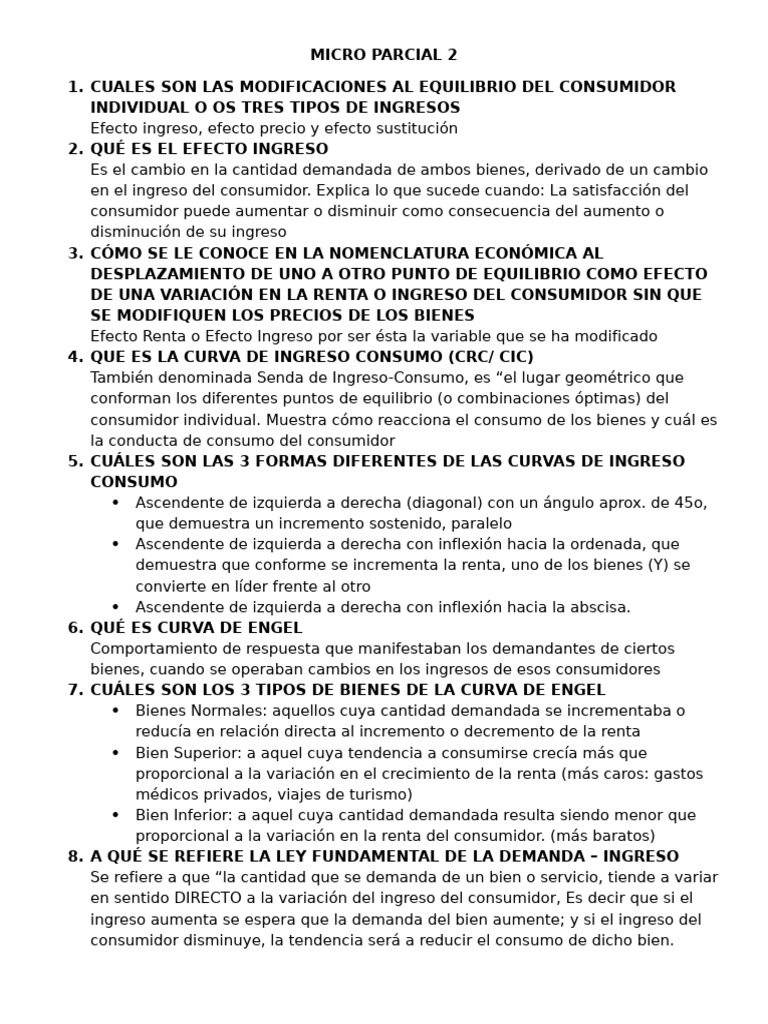 Micro Parcial 2 | PDF | Elasticidad (economía) | Oferta (economía)