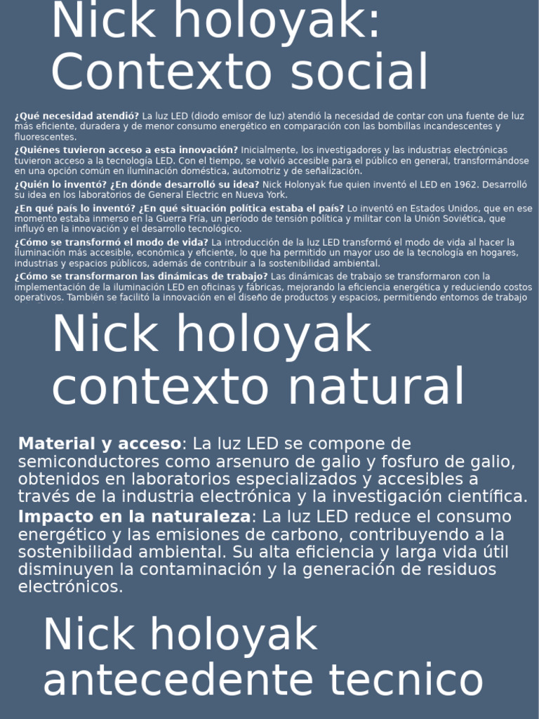 Innovación del LED por Nick Holonyak | PDF | Diodo emisor de luz ...