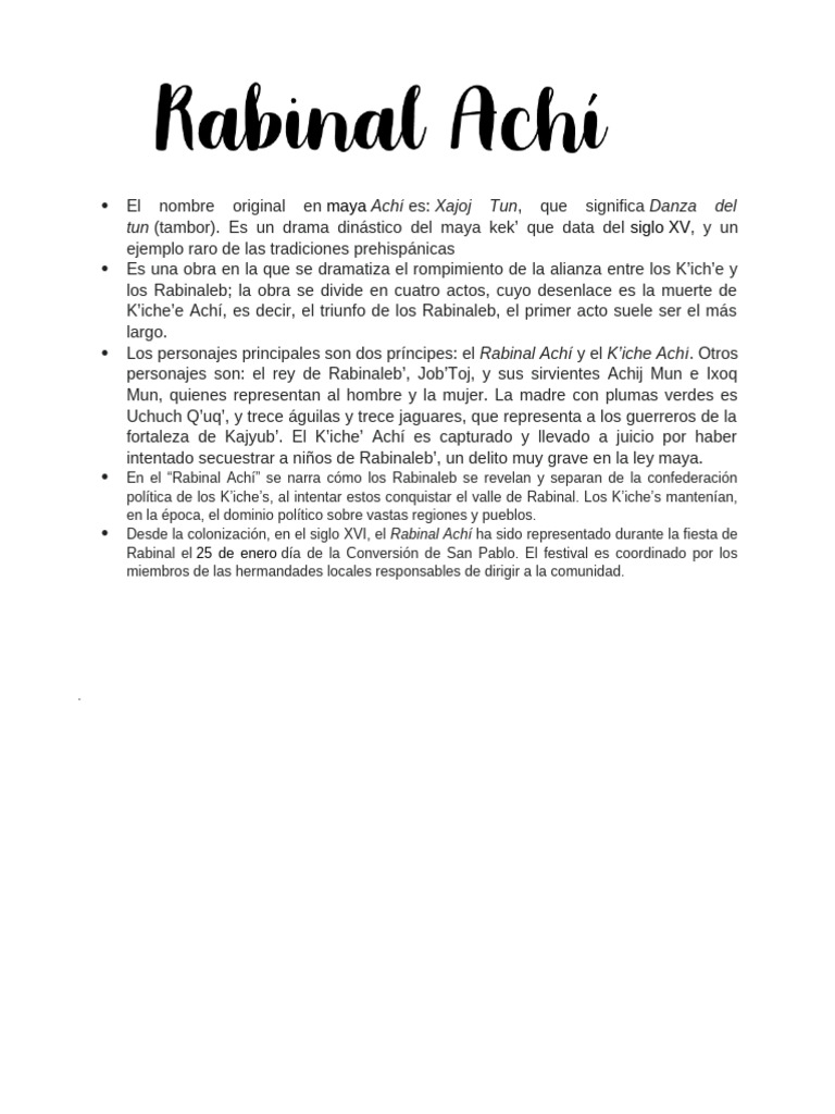 Rabinal Achí | PDF