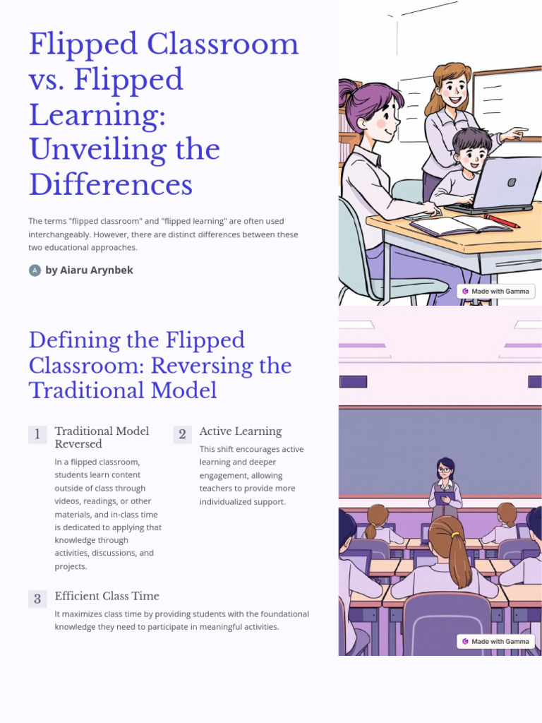 Flipped Classroom Vs Flipped Learning Unveiling The Differences | PDF | Learning | Liberal Arts ...