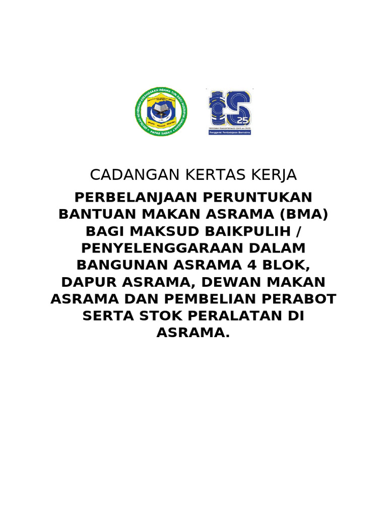 Cadangan Kertas Kerja Bma 2024 | PDF