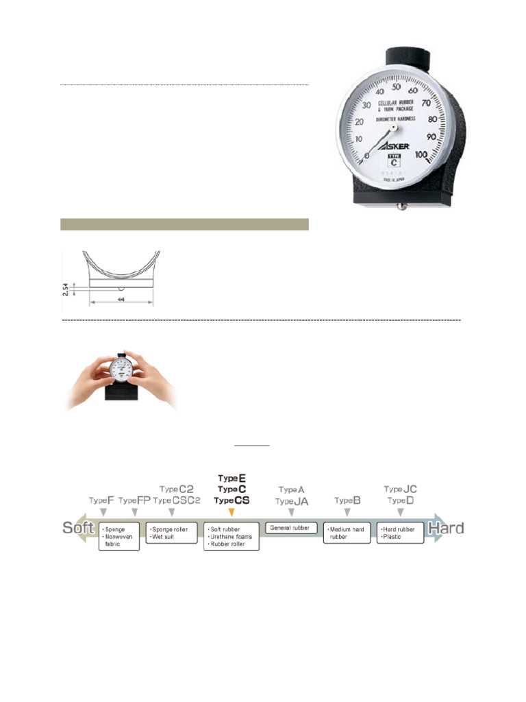 Asker Durometer Type C Catalog | PDF | Materials | Metrology