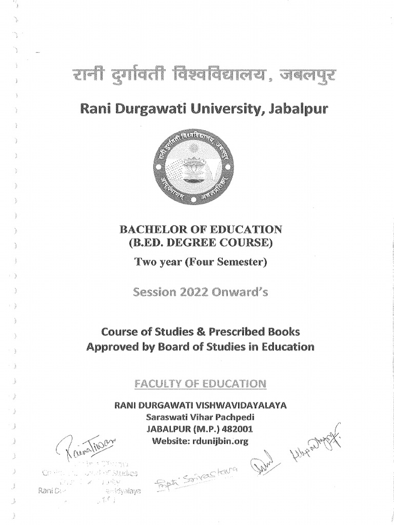 Syllabus - B.Ed. 2 Year Degree Course 3rd and 4th Sem | PDF