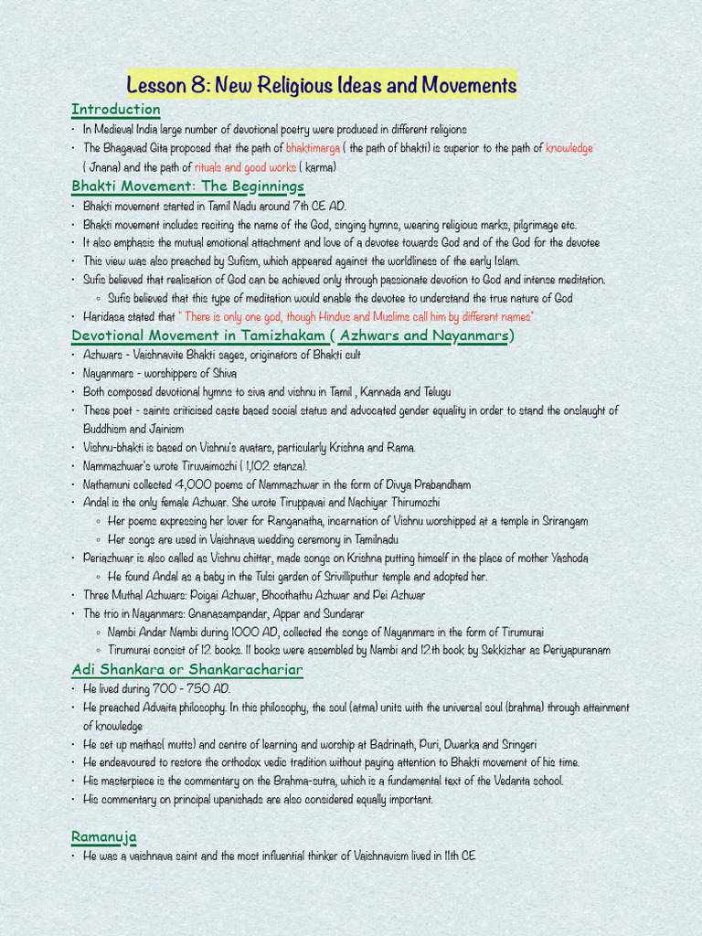 New Religious Movements in Medieval India | PDF | Vaishnavism | Bhakti