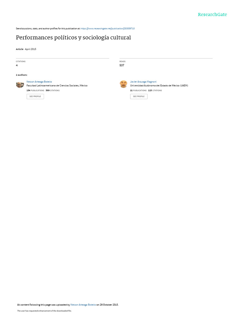 Performances Politicos y Sociologia Cult | PDF | Arte de performance ...