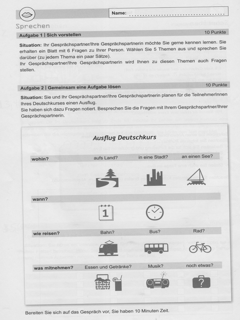 ÖSD Sprechen A2 - 2 | PDF