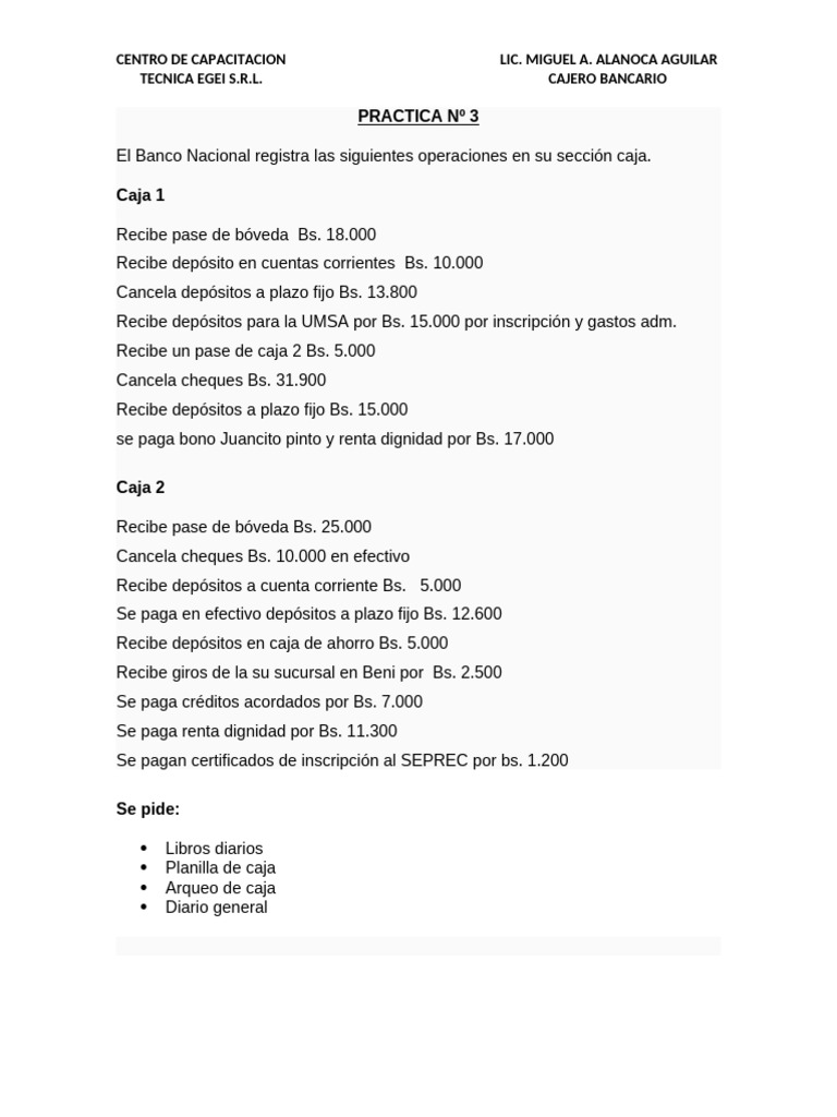 practica 3 cajero bancario | PDF