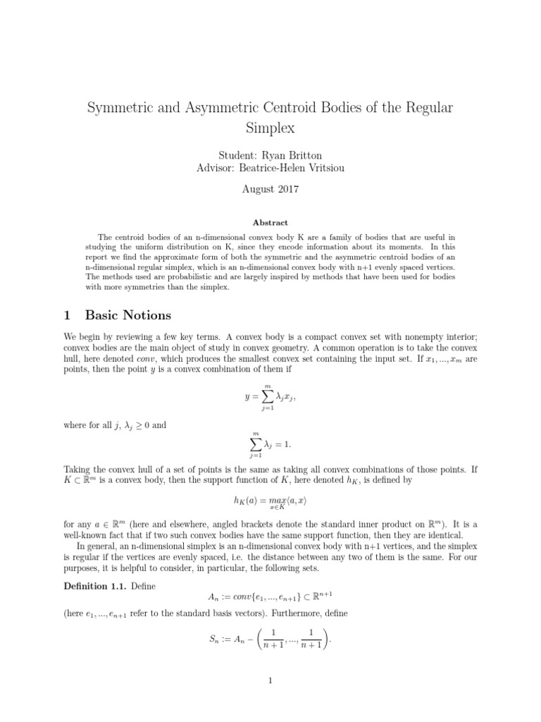 Ryan Britton | PDF | Convex Set | Basis (Linear Algebra)
