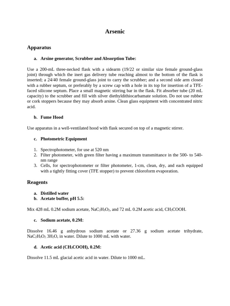 Arsenic | PDF | Sodium | Sodium Hydroxide