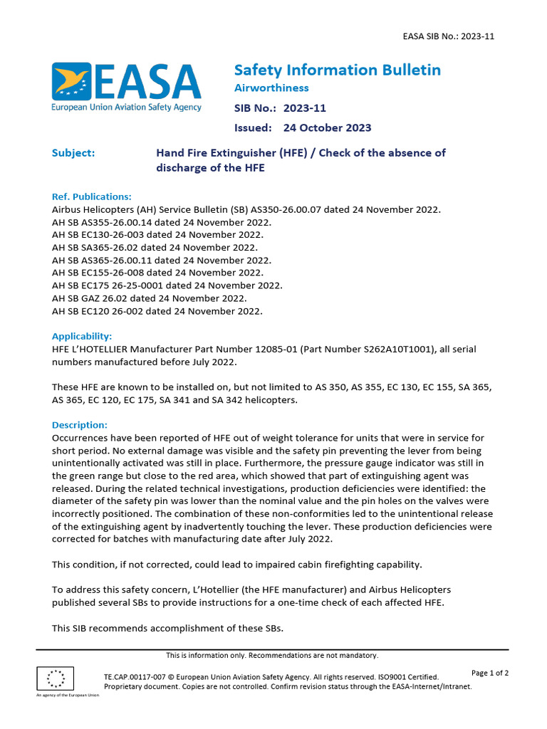 EASA_SIB_2023-11_1 | PDF | Aviation
