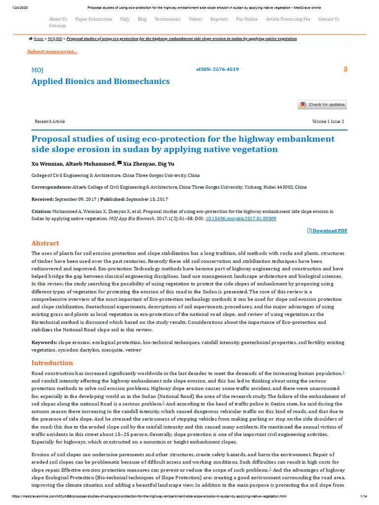 Proposal Studies of Using Eco-Protection For The Highway Embankment ...