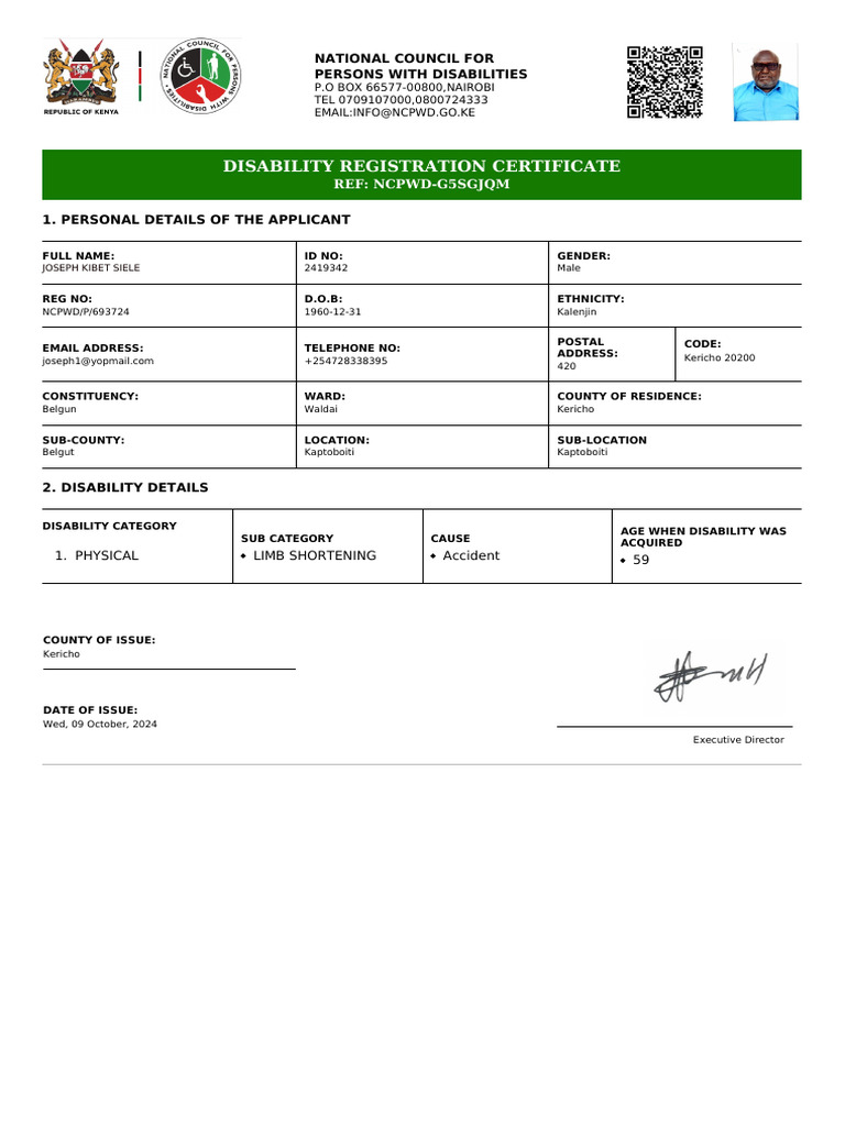 NCPWD-G5SGJQM-Disability Registration Certificate | PDF