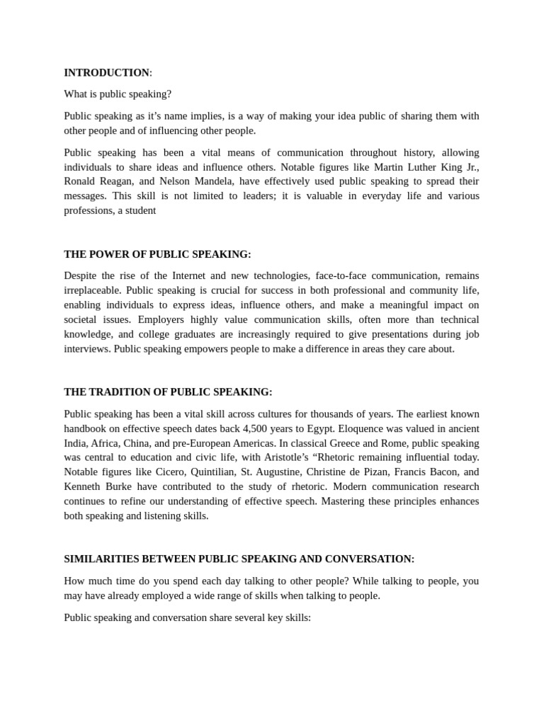 Public Speaking for Students | PDF | Public Speaking | Rhetoric