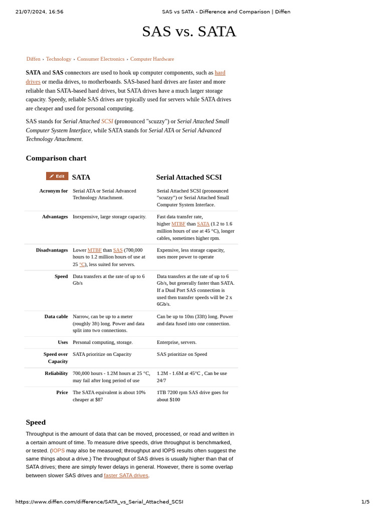 SAS vs. SATA | PDF | Hard Disk Drive | Electronics