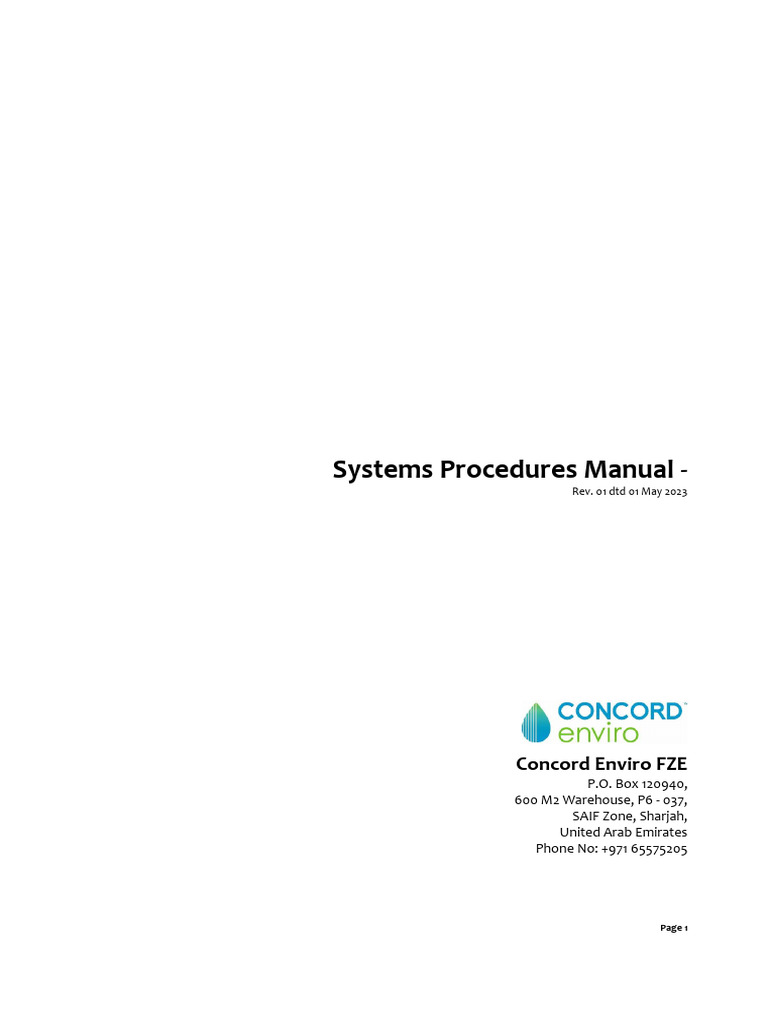 System Procedures Manual | PDF | Audit | Risk