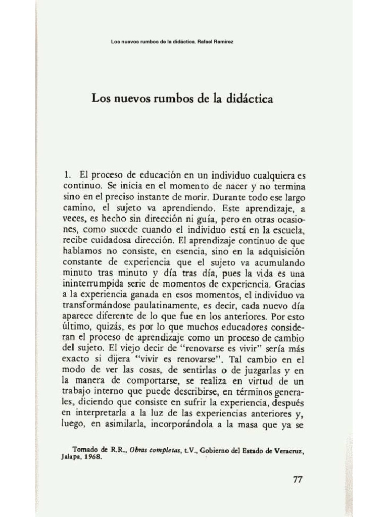 Los Nuevos Rumbos de La Didáctica | PDF