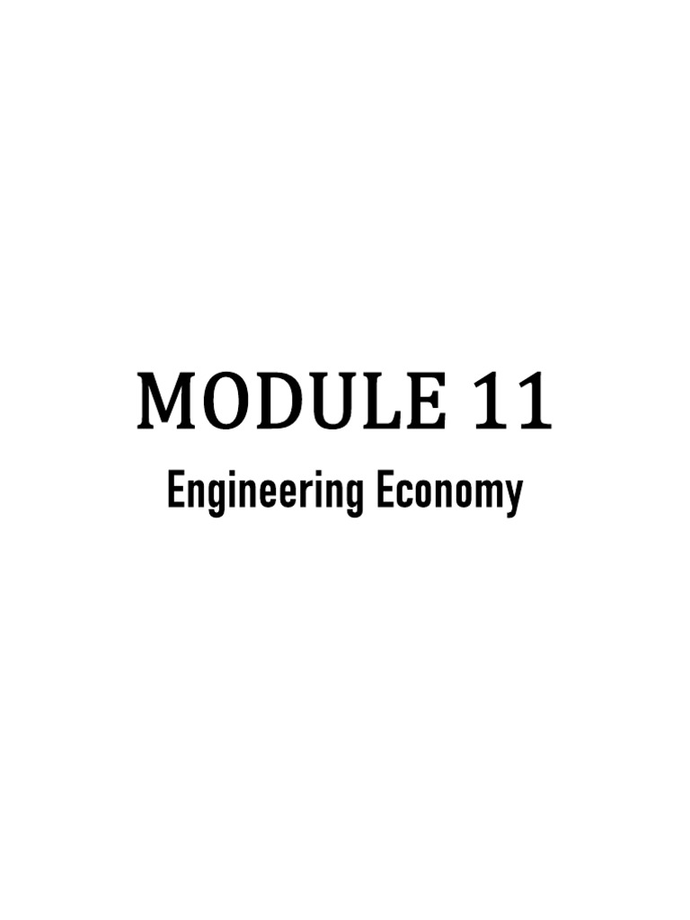 Module 11 Engineering Economy Pdf
