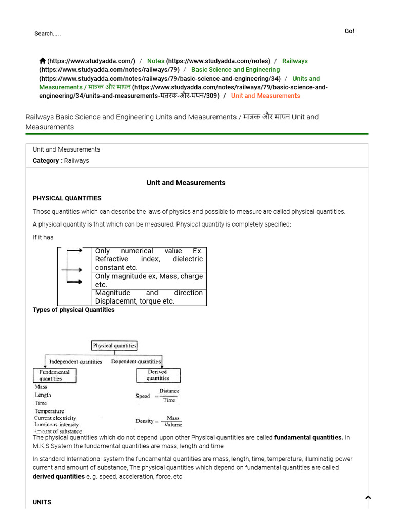 Units and Measurements | PDF | Accuracy And Precision | Quantity
